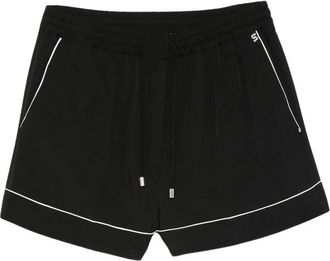 Sportmax Femme, Shorts, Noir, Taille: 36 FR Satin Jogger Shorts