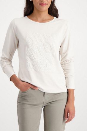 Monari Langarmshirt Shirt Pailletten Stick Regular fit mit Rundhalsausschnitt