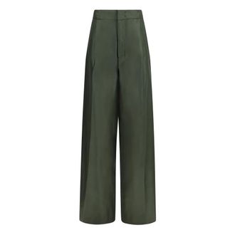 SA SU PHI Pantalon Bogart en twill de soie - Femme - Pantalons - Vert - Taille: 42 FR