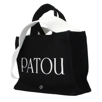 Patou Womens Logo-Print Cotton Tote Black