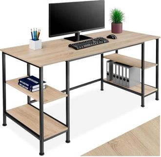 TecTake TecTake Bureau avec 4 &eacute;tag&egrave;res 137 x 55 x 75 cm, Grande Table Bureau Style Industriel Bureaux Ordinateur Meuble pc Table de Travail Meuble Ordinateur 