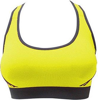LaoZan Femme Soutiens-Gorge De Sport Yoga Push Up sans Armature Brassière pour Fitness Jogging Course Jaune L