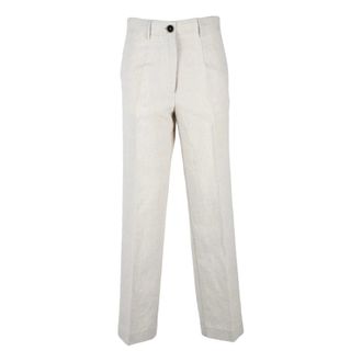 Pomandere Straight Hosen - - Trousers - Damen - Beige - S