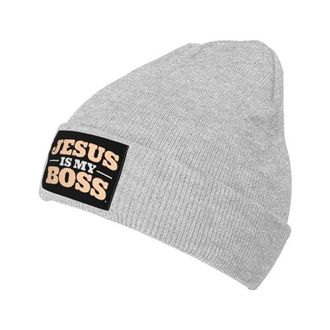 Generic Chaud Tricot&eacute; Bonnet, J&eacute;sus est Mon Patron, &Eacute;pais Casquette Tricot&eacute;, Bonnet Chapeau Tricot pour Sports, Cyclisme, Adultes