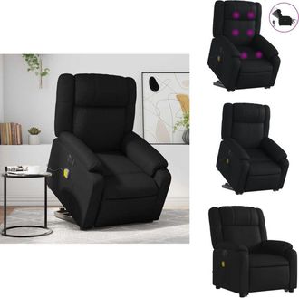 vidaXL Massagesessel mit Aufstehhilfe Elektrisch Schwarz Kunstleder - Elektrischer Massagesessel - Relaxsessel - Fernsehsessel - Lift Chair - Ergonomischer