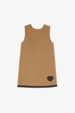 Ganni Robe en coton Beige Dor&eacute; biologique - Taille 38 - Pour Femme