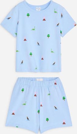 Arket Zweiteiliger Kurzer Pyjama Aus Jersey -Blau