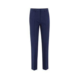 Etro High Waist Slim Fit Jacquard Hose - - Trousers - Damen - Blau - M