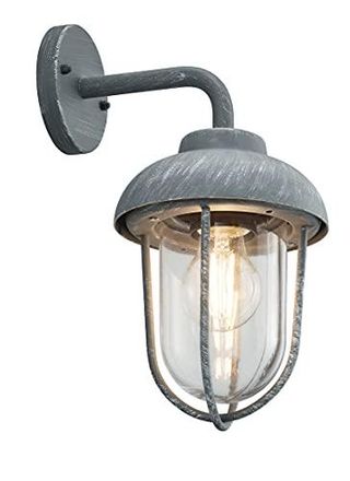 Trio Leuchten Au&szlig;en Wandleuchte Duero 202760178, Aluminium Druckguss zinkfarbig, Glas klar, exkl. 1x E27