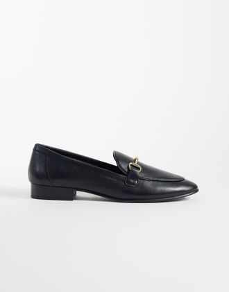 Mango mocassins &agrave; mors en cuir 100 % noir