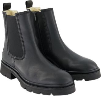 Gabor Damen Chelsea Boots, Frauen Stiefeletten,warm,gef&uuml;ttert,Stiefel,Bootee,Booties,halbstiefel,Kurzstiefel,schwarz (FU:Natur),38 EU / 5 UK