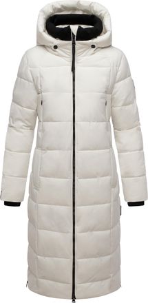 Marikoo Damen Langer Wintermantel warmer Steppmantel Lanitaa XVI Offwhite Gr. L