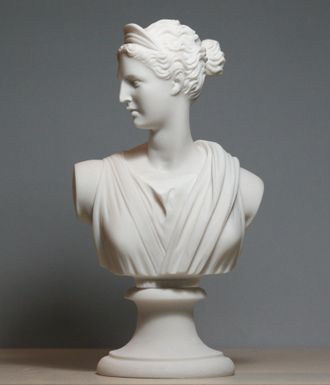Generic Skulptur, griechische Büste von Artemis, Diana, Göttin, Alabasterskulptur, 15-cm-Höhe