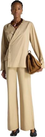 Liviana Conti Femme, Blouses et Chemises, Beige, Taille: 40 FR Chemise Popeline Printani&egrave;re avec Fermeture Boutonn&eacute;e Lat&eacute;rale