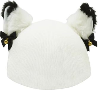 Generic Skihelmbezug - Dekorativer Tier-Pl&uuml;sch Helm&uuml;berzug mit Gl&ouml;ckchen & Katzenohren, Elastischer Waschbarer Snowboardhelm Bezug f&uuml;r Kinder & Erwachsene, Lu