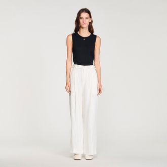 Sandro Pantalon de tailleur &agrave; rayures