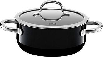 Silit Passion Black Kochtopf 20cm, Glasdeckel, Bratentopf 2,4l, Silargan Funktionskeramik, Topf Induktion, schwarz