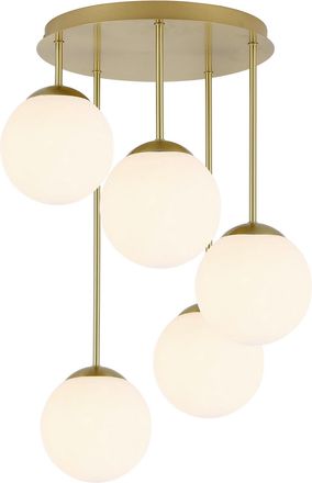 Novel H&auml;ngeleuchte, Wei&szlig;, Gold, Metall, Glas, rund,rund, 59.5 cm, RoHS, CE, Lampen & Leuchten, Innenbeleuchtung, H&auml;ngelampen, Pendelleuchten