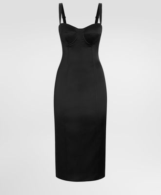 Dolce & Gabbana Kleid Aus Satin - Frau Kleider Schwarz Satin 40