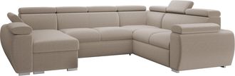 Mirjan24 Ecksofa Boston U mit Bettkasten und Schlaffunktion, Eckcouch, Polsterecke mit Einstellbare Kopfst&uuml;tzen, U-Form Sofa, Wohnlandschaft (Paros 2, Seite: L