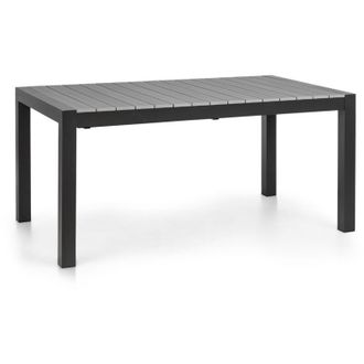 Blumfeldt Blumfeldt - Menorca Expand table de jardin 163 x 95 cm aluminium plastique imitation bois anthracite
