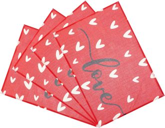 NUOBESTY 4 St&uuml;ck Dekorative Tischsets Herzform aus Abwaschbarem Material 30x45cm Hitzebest&auml;ndig Platzsparend Tischsets f&uuml;r Esstisch und Valentinstagsdekoration