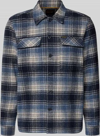 PME Legend Regular Fit Hemdjacke aus Woll-Mix mit Kentkragen