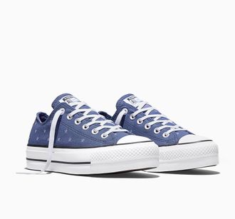 Converse Sneaker CONVERSE CHUCK TAYLOR ALL STAR LIFT PLATFOR, Damen, Gr. 37,5, indigo storm, very peri, wei&szlig;, Textil, Schuhe Sneaker