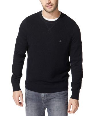 Nautica Herren Mens Ribbed Sweater Pullover, True Black, Groß