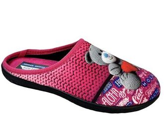 Generico Chaussons pour femme Soften en tissu chaud avec ourson, semelle antidérapante 2,5 cm, 100 % fabriqué en Italie, fuchsia, 36 EU