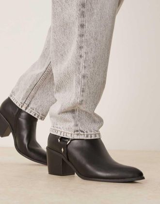 Asos Bottines Chelsea à talon cubain - Noir