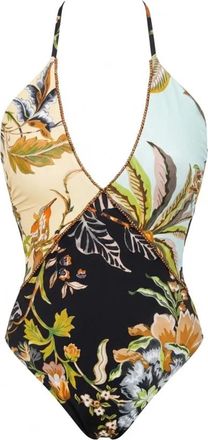Miss Bikini Femme, Maillots de bain, Multicolore, Taille: 40 FR Costume Intero Patchwork Tropicale