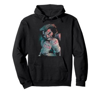 MARVEL X-Men Wolverine Logan Fists Up Fighting Snarling Face Pullover Hoodie