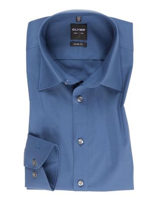 Olymp Level Five, Body Fit, unifarbenes Hemd mit Kentkragen in
