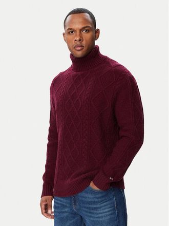 Tommy Hilfiger Rollkragenpullover MW0MW44706 Dunkelrot Regular Fit