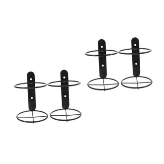 Angoily 4 St&uuml;ck 2 St&uuml;ck Wand Weinregal aus Metall Einzelner Flaschenhalter Schwarz Wandmontiertes Weinlagerregal f&uuml;r Hausbar und K&uuml;che