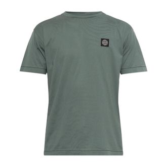 Stone Island Homme, Tops, Vert, Taille: 2XL T-shirt &agrave; logo