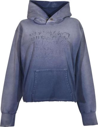 Maison Margiela Femme, Sweatshirts et sweats &agrave; capuche, Bleu, Taille: 38 FR Sweat &agrave; capuche Logo Brod&eacute;