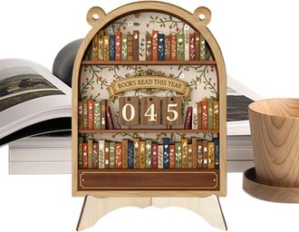 Generic Tracker F&uuml;r Dieses Jahr Gelesene B&uuml;cher, Holz Jahreslesez&auml;hler, Moderne Lesez&auml;hler B&uuml;cherregaldekoration, Multifunktionale Buchz&auml;hler F&uuml;r Bibliothekse