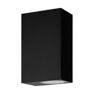 Eglo Wandleuchte au&szlig;en Scogliera-E, Au&szlig;enlampe mit Uplight und Downlight, eckige Au&szlig;enleuchte Hauswand, Kunststoff in Schwarz, GU10 Fassung, IP44
