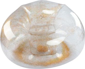 Pretyzoom Aufblasbarer Goldener Sitzsack mit Glitzer Tragbarer Langlebiger Vielseitiger Lazy Chair für Indoor Outdoor Balkon Schlafzimmer Leichtes Camping Loung