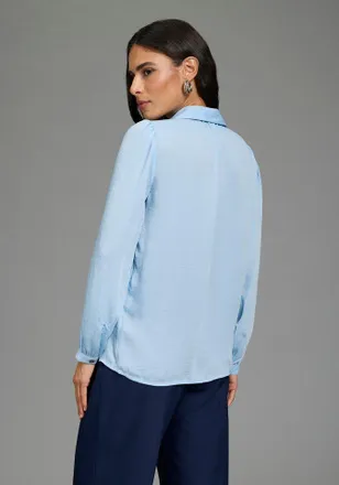 Laura Scott Klassische Bluse in crinkle Optik, f&uuml;r einen leichten Knitter-Effekt, b&uuml;gelfrei