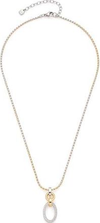 Leonardo Collier Lena - Chaîne dancre ronde en acier inoxydable bicolore - Pendentif serti de pierres de zircone - 4 2-47 cm de longueur - Bijou cadeau pour fe