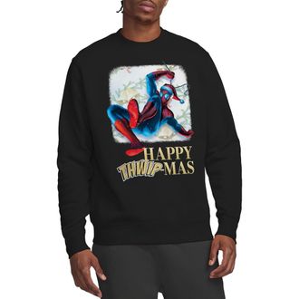 MARVEL Spiderman Happy Thwipmas Christmas Window Unisex-Sweatshirt, Schwarz, Schwarz, S