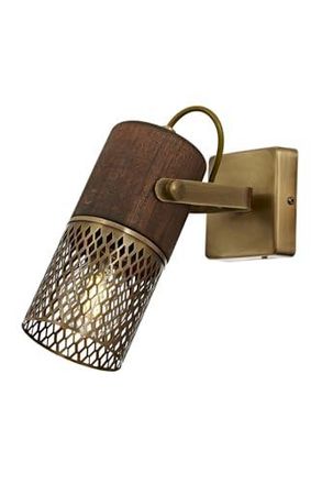 Opviq Vintage Bohemian Chandelier, Metal & Wooden Cap Base, 12 cm Height, 6 cm Width, E27 Socket, Max 40W, Elegant Brown Design for Modern Spaces