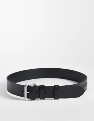 Polo Ralph Lauren Lederg&uuml;rtel mit Rollschlie&szlig;e in Schwarz