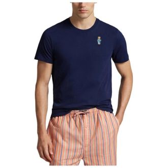 Polo Ralph Lauren Homme, Tops, Bleu, Taille: XS Ensemble de pyjama en jersey &agrave; manches courtes et tiss&eacute; ray&eacute;