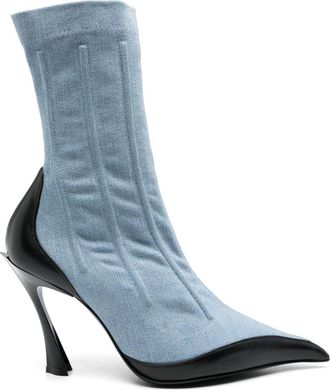 MUGLER Zweifarbige Stiefeletten 95mm - Blau