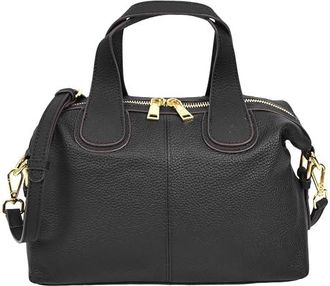 House Of Leather Petit sac &agrave; main en cuir v&eacute;ritable pour femme Dahlia, Noir, Small