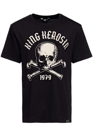 King Kerosin Skull Palma Männer T-Shirt schwarz 4XL 100% Baumwolle Basics, Rockwear, Streetwear